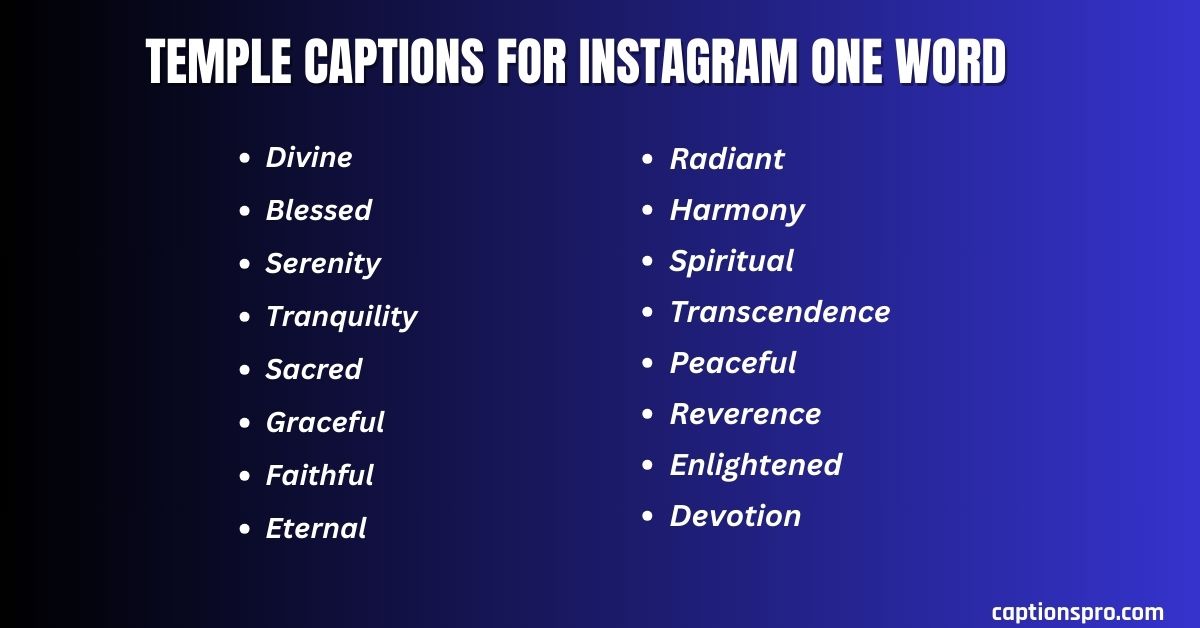 400+ Best Temple Captions For Instagram 2025 - Captions Pro